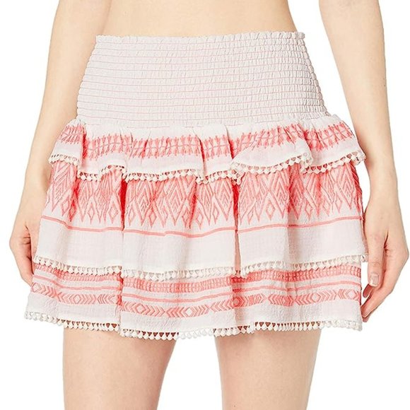 Ramy Brook Skirts New Ramy Brook Paros Embroidered Ruffled Tier
